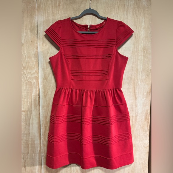 Elle | Dresses | Elle Fit And Flare City Chic Red Lacquer Dress ...